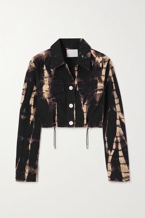 Dion Lee Veste Raccourcie En Jean Imprimé À Franges - Noir