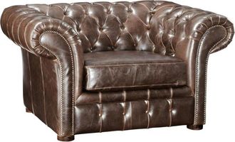 Vente-Unique Vente-unique - Fauteuil chesterfield clotaire 100% cuir vieilli