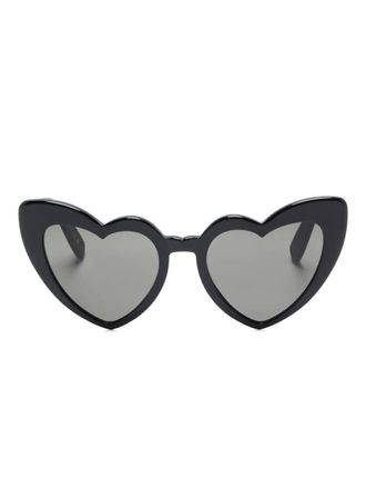 Saint Laurent Eyewear lunettes de soleil à monture coeur - Noir