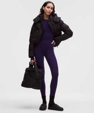 lululemon Baselayer-Leggings aus einer f&uuml;r Frauen - Wollmischung - 71 cm - Gr&ouml;&szlig;e 2XS in Dark Court Purple/Deep Sea Blue