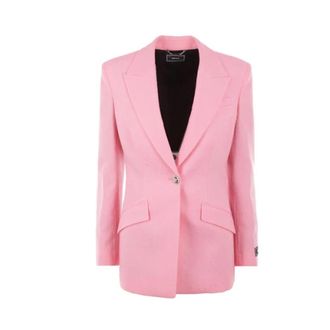 Versace Femme, Vestes, Rose, Taille: 36 FR Veste Jacquard Rose avec Boutons Medusa