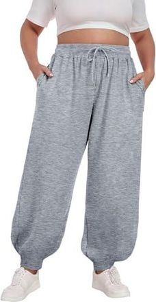 Generico Pantalon de sport pour femme, taille haute, pantalon de surv&ecirc;tement pour femme, avec cordon de serrage large, pantalon avec poches douces et confortab