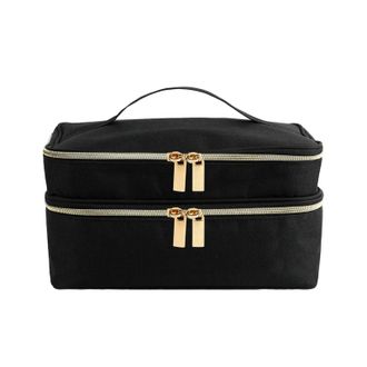 Generic 1 St&uuml;ck doppellagige N&auml;hwerkzeug-Aufbewahrungstasche, eine tragbare Zubeh&ouml;rtasche for den Au&szlig;enbereich(Black)