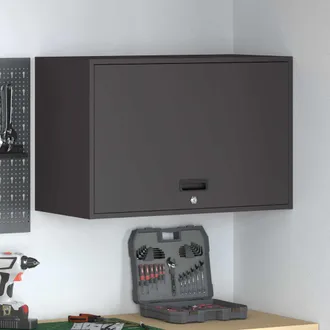 vidaXL Vidaxl Armadio A Muro Per Garage Nero 80 X 40 X 53 Cm
