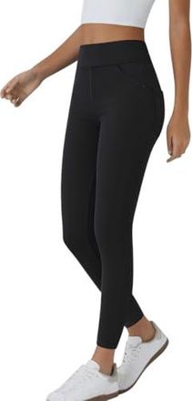 Minetom Jean Skinny Femme Taille Elastique Jeggings Taille Haute avec Poches Mode Slim Stretch Crayon Pantalon A Noir XS