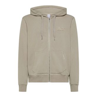 Sun 68 Homme, Sweatshirts et sweats &agrave; capuche, Beige, Taille: M Veste &agrave; capuche zipp&eacute;e en molleton vintage us&eacute;