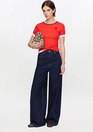 Ganni Jeans fonc&eacute; Lari Bleu marine Coton biologique - Taille 28W/33L - Pour Femme