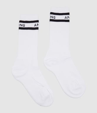 Anine Bing Chaussettes Sully Sporty White And Black Stripe