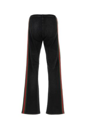 Gucci Mens Black Stretch Denim Jeans Fabric