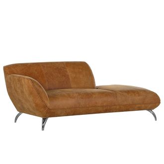 Loftscape home24 Recamiere Astley Braun/Cognac Echtleder 200 x 83 x 100cm Armlehne davorstehend links Modern