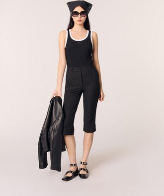 Maje Geripptes Tanktop - Schwarz / Weiß - Maje
