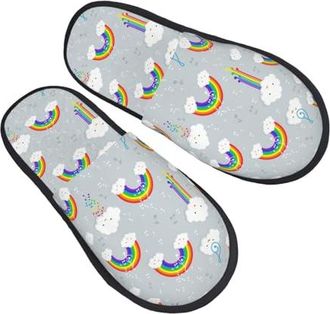 Generic Pantoufles Motif Rainbow et musique de dessin anim&eacute; Respirant Chaussons Homme &eacute;l&eacute;gant Unisex Chaussures Hiver Adulte M