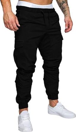 Generic Pantalon de travail pour homme : pantalon de travail décontracté de couleur unie multi-poches pantalon de travail décontracté pour homme pantalon de p