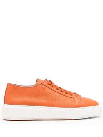 Santoni baskets &agrave; lacets - Orange
