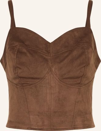 Guess Top In Lederoptik braun