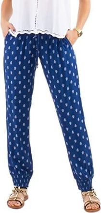 Coline Pantalon dété imprimé Coupe Carotte - Couleur : Marine - Taille : XL