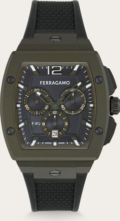 Ferragamo Herren F-80 tonneau Uhr Gr&uuml;n