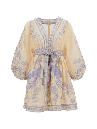 Zimmermann Indra Mini-robe en lin