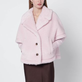 Max Mara Ros&eacute;beige Boxy-Teddy-Cape