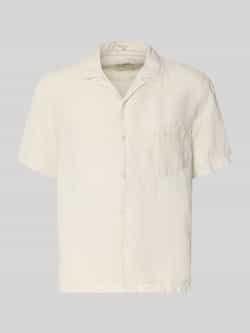 GANT Regular Fit Leinenhemd mit Brusttasche und Label-Stitching