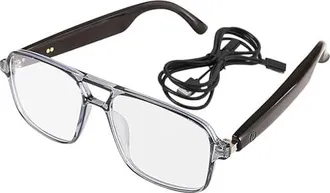 Generic Lunettes de Traduction IA,Lunettes de Traduction Simultan&eacute;e Intelligente | Lunettes Connect&eacute;es et Femme avec Appels Vid&eacute;o et Assistance Multilingue, B