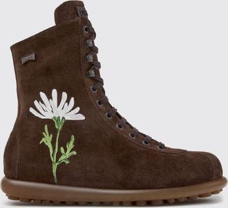 Camper Bottes &agrave; lacets Twins en daim &agrave; motif floral avec semelle en caoutchouc crant&eacute;e