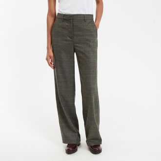La Redoute Collections Pantalon Large Laine Mélangée À Carreaux
