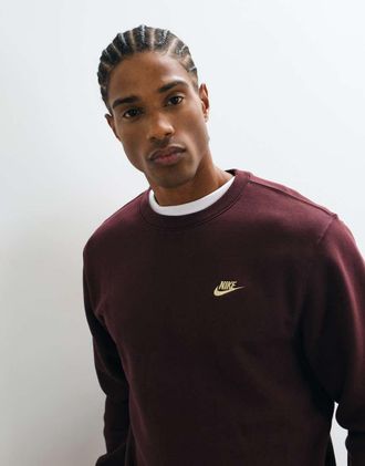 Nike Club - Sweatshirt in Burgunderrot