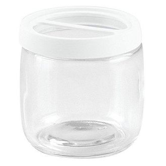 InterDesign iDesign 14510EU Ariana Zahnb&uuml;rstenhalter aus Glas, durchsichtig / mattwei&szlig;