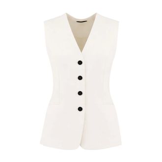Antonelli Femme, Vestes, Blanc, Taille: 40 FR Gilet Ajust&eacute;