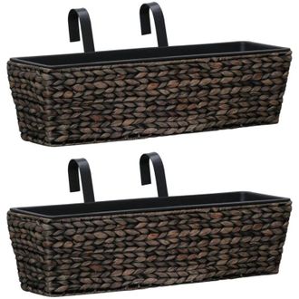 vidaXL Jardini&egrave;res 2 pcs Jacinthe deau Marron Vidaxl