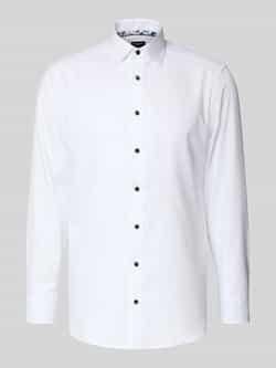 Olymp Regular Fit Business-Hemd in unifarbenem Design mit Kentkragen