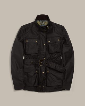 Belstaff Veste Ic&ocirc;ne Trialmaster Pour Femme Coton Cir&eacute; Noir 36