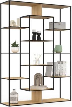 IDMarket Etagère bibliothèque Detroit avec 11 Compartiments Design Industriel 143 cm