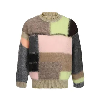 Magliano Homme, Pulls, Multicolore, Taille: S Pull G&eacute;om&eacute;trique en Mohair