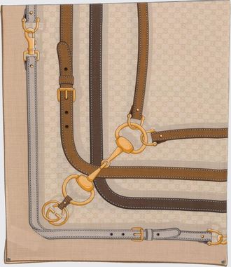 Gucci Stola aus Seidentwill und Wolle mit durchgehendem GG-Monogramm-Motiv