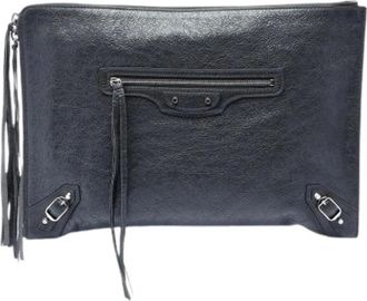 Balenciaga Pre-owned Vintage Clutch - Femme - Pre-owned - Gris - Taille: ONE Size