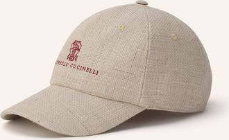 Brunello Cucinelli Brunello Cucinelli Cap Mit Seide Und Leinen weiss