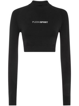 Plein Sport haut &agrave; coupe crop - Noir