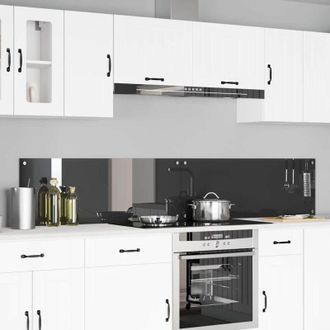 vidaXL K&uuml;chenr&uuml;ckwand 2 pcs Dunkelgrau 110 x 40 cm Geh&auml;rtetes Glas vidaXL
