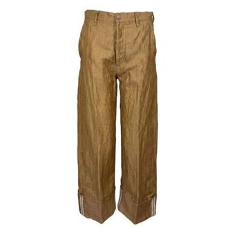 Seventy Femme, Pantalons, Vert, Taille: 42 FR Wide Pantalons