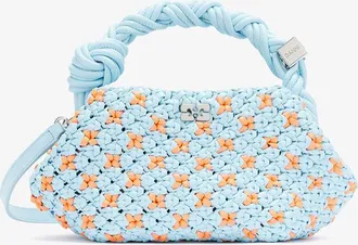 Ganni Sac mini Bou tress&eacute; bleu Summer Song - Pour Femme