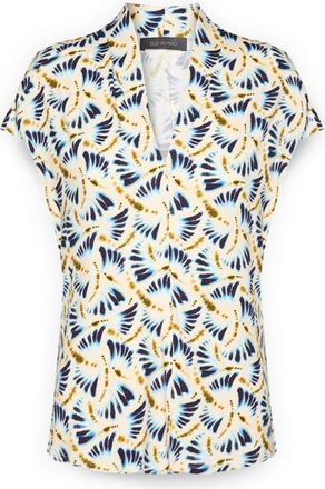 Elena Miro Femme, Blouses et Chemises, Multicolore, Taille: 48 FR T-shirt imprim&eacute; &agrave; col en V