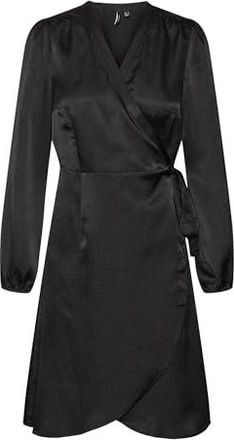 Vero Moda VMSABI LS Wrap Dress Noos Robe, Noir, XL Femme