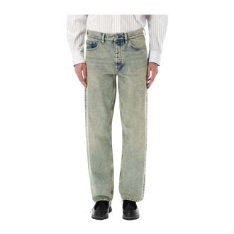 Sunflower Jean droit coupe d&eacute;contract&eacute;e d&eacute;lavage us&eacute; - Homme - Jeans - Bleu - Taille: W33 L32