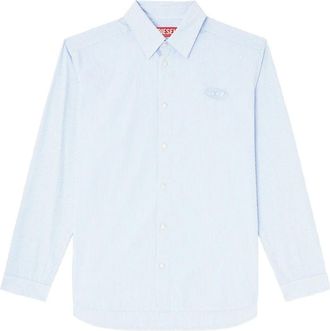 Diesel Homme, Chemises, Bleu, Taille: XL Chemise ray&eacute;e avec broderie Ovale D