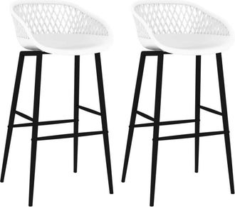vidaXL Vidaxl - Chaises de bar lot de 2 blanc
