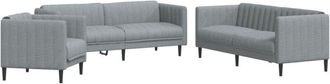 vidaXL 3-tlg. Sofagarnitur Hellgrau Stoff - Vidaxl