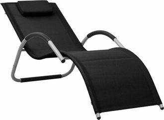 vidaXL Vidaxl - Chaise longue textil&egrave;ne noir et gris