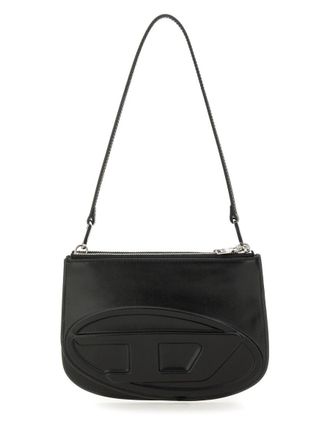 Diesel Womens Shoulder Bag 1dr Twin Black Leather
